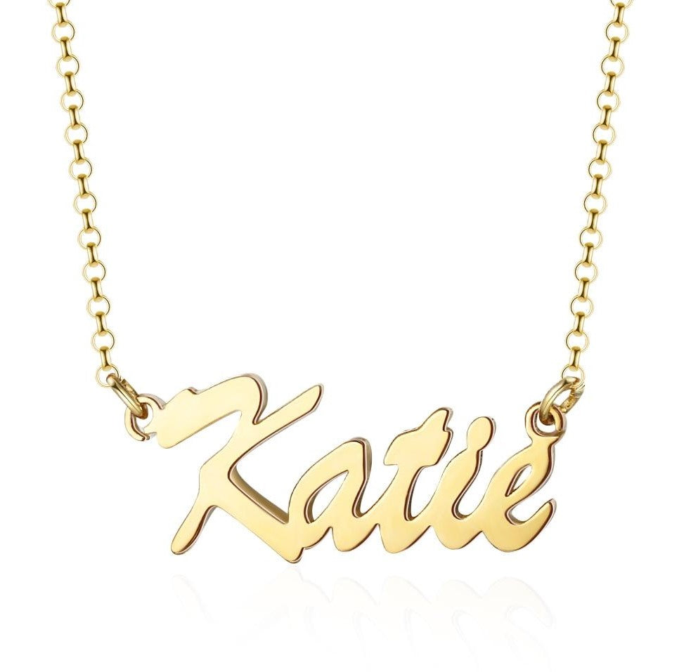 Katie Script Sterling Silver Custom Necklace – Champagne Chic Woman